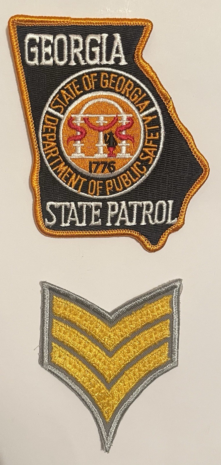 GEORGIA STATE POLICE & SARGENT CHEVRON SHOULDER PATCH SET | eBay