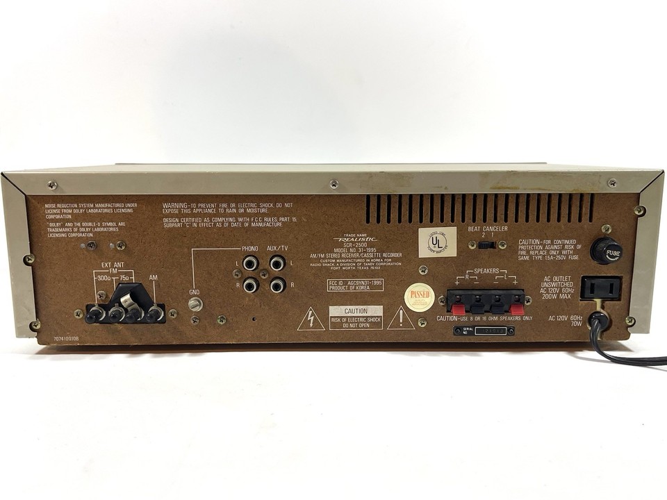 Vintage REALISTIC SCR-2500 AM/FM Stereo Cassette Receiver Missing ...