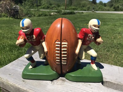 Vintage Football Player Bookends Ceramic 1977 Sears, Roebuck Made In ...