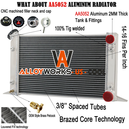 3 ROW Aluminum Radiator For VW Scirocco Pro Stock Style Fit Drag Racing ...