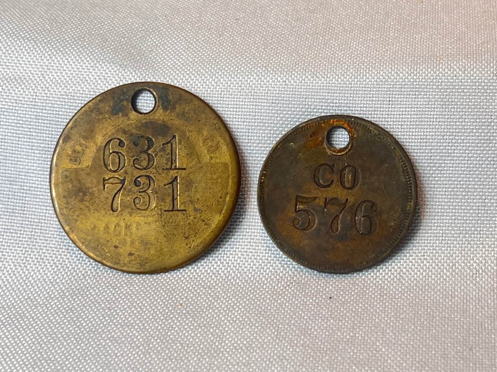 Vtg Brass Bethlehem Steel Lackawanna Plant Employee Tool Chits #631-731 ...