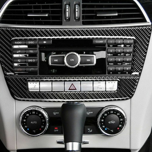 Carbon Fiber Interior Console Panel Cover Trim For Mercedes Benz C ...