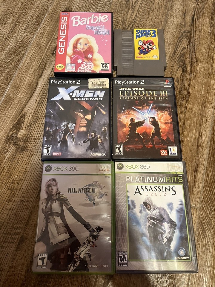 Video Game Lot of 14 - NES, Wii, PS2, PS3, Xbox 360 One, Sega, Last Of ...