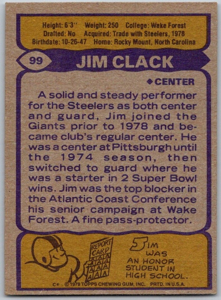 1979 Topps #99 Jim Clack RC | eBay