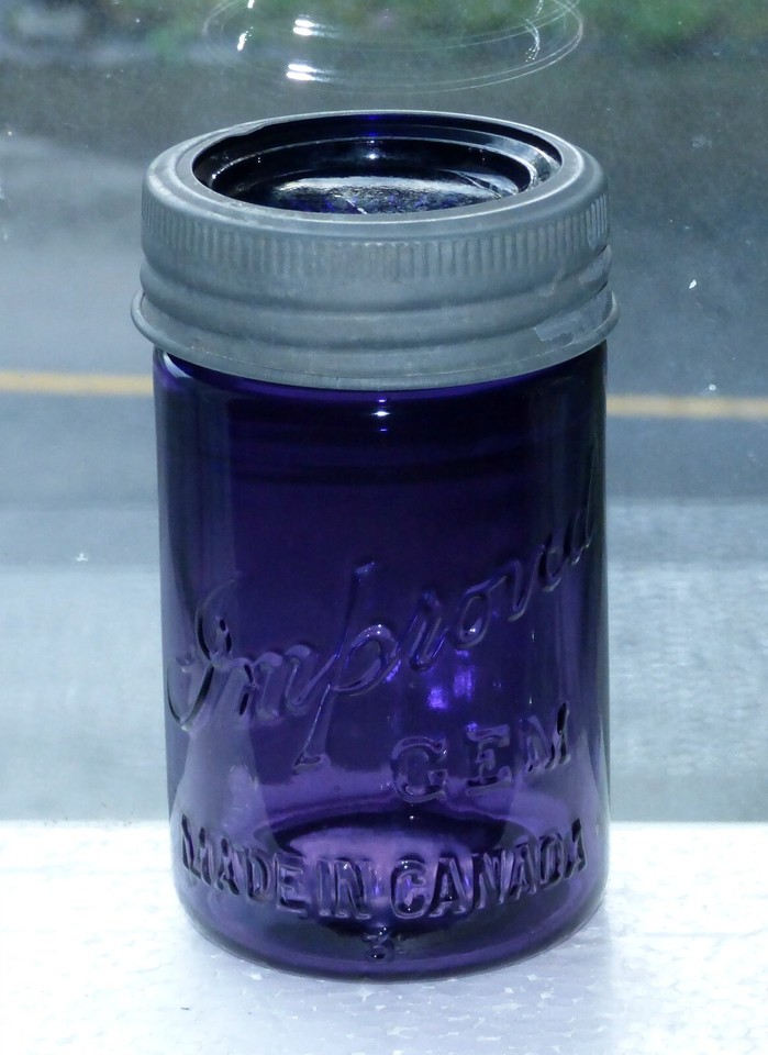 Rare Canadian pint size 'Improved GEM' deep purple fruit jar FREE ...