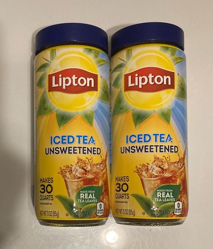 2X Lipton Black Iced Tea Mix Unsweetened Caffeinated 3 Oz Each, EXP. 05 ...