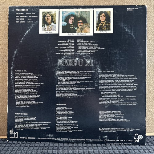 Mountain - Flowers Of Evil - Windfall Records Pressing 5501 ...