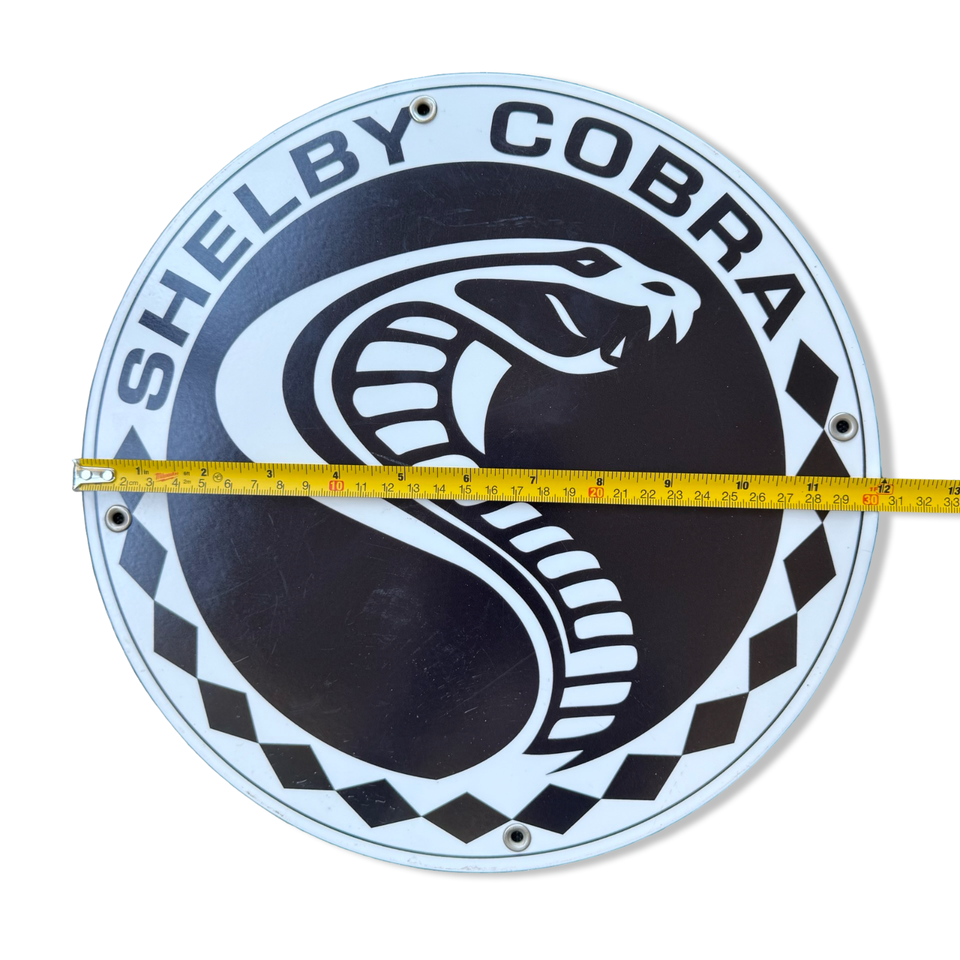 Shelby Cobra Round Metal Sign 12” Carroll Shelby Garage Wall Decor EUC ...