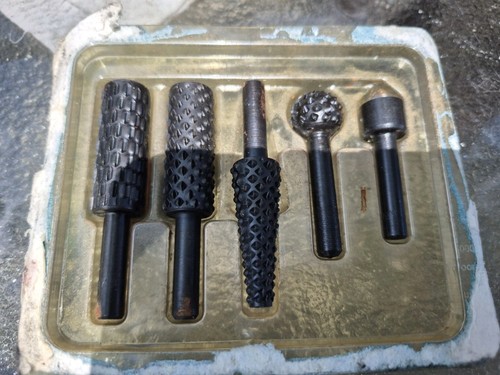 5pc Rotary Rasp Set File Shape Grind &Polish Wood Plastic Rubber & Soft ...