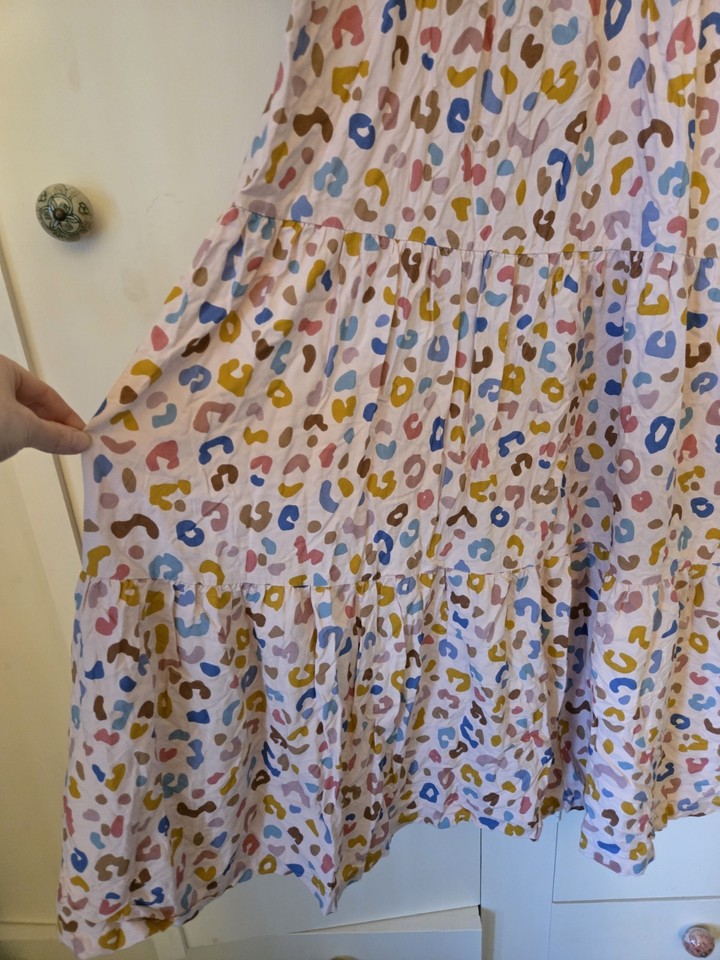 Sugarhill Brighton Pink Colourful Leopard Print Maxi Midi Dress Size 10 ...