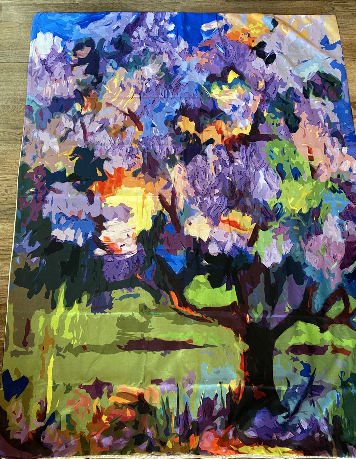 Deny Designs Colorful Abstract Painted Tree Screen Print Woven Twin ...