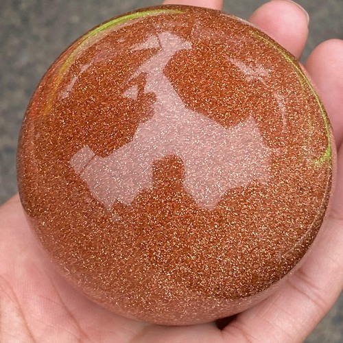 Red Gold sand ball rainbow quartz crystal sphere gem reiki healing 35mm ...