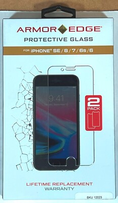 ARMOR EDGE - iPhone SE, 8, 7, 6s, 6 Screen Protective Glass DUAL PACK ...