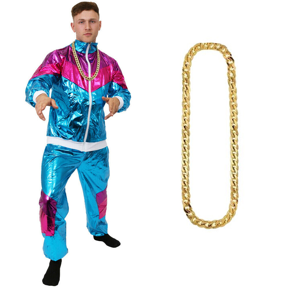 SHELL SUIT COSTUME 80'S CHAV CHAIN SCOUSE 1980'S TRACK SUIT STAG DO ...