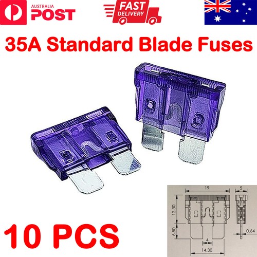 10 Pcs 35A Standard Blade Fuses - Purple Car Truck Auto Fuses 35 Amp ...