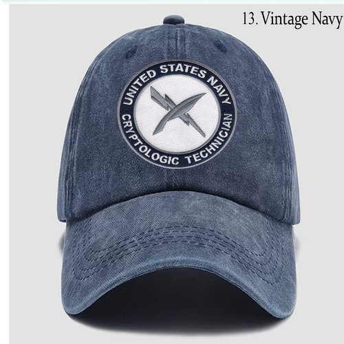 Custom Embroidered Hat US Naval Cryptologic Technician CT, Veteran Cap ...
