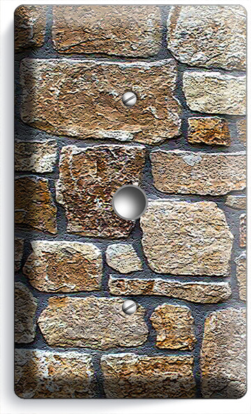 RUSTIC STONE BRICK STYLE LIGHT SWITCH OUTLET WALL PLATE MAN CAVE ROOM ...