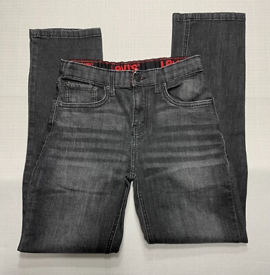 Levis Jeans Boys 16 Reg 28x30 Black 514 Performance Straight Dark Wash ...