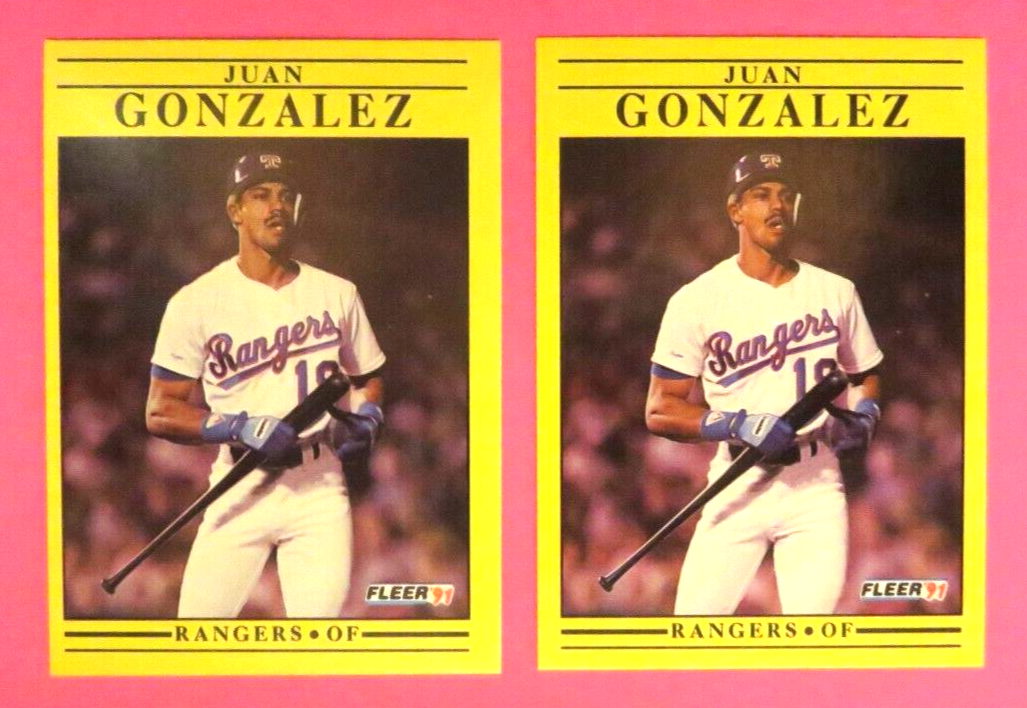 2 - 1991 Fleer, Texas Rangers - JUAN GONZALEZ - Puerto Rico | eBay