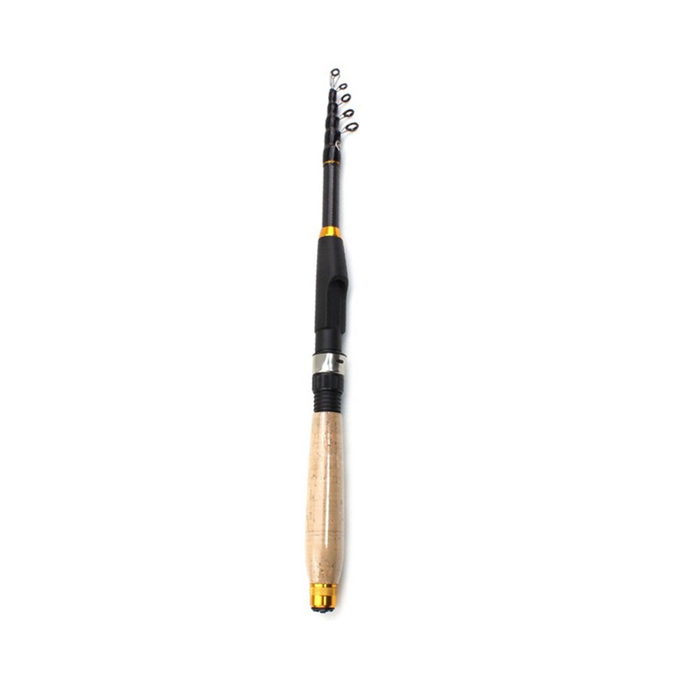 Telescopic Fishing Rod Useful Spinning Fishing Rod Black for Bass Trout ...