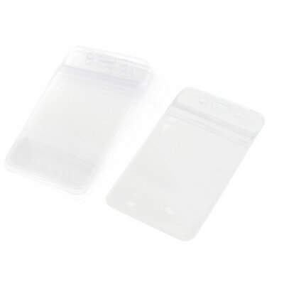 Clear Plastic Zip Lock Vertical ID Work Card Badge Holder 10 Pcs | eBay