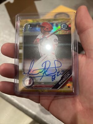 Israel Pineda 2019 Bowman Chrome Gold Auto RC 39/50 Washington ...