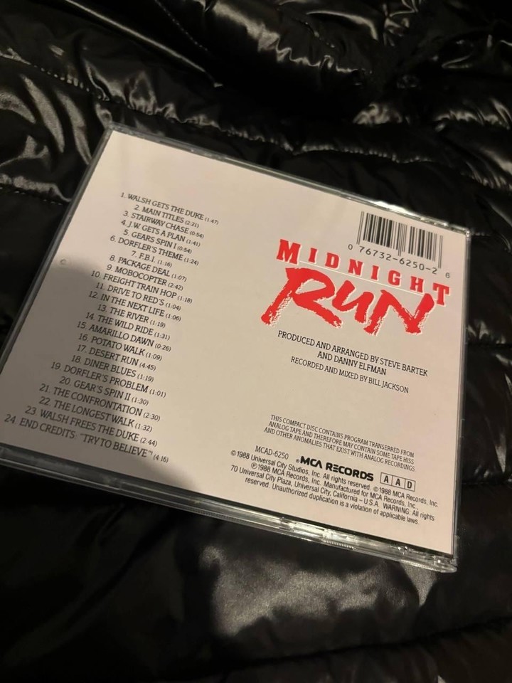 Danny Elfman Midnight Run Original Motion Picture Soundtrack CD MCAD ...
