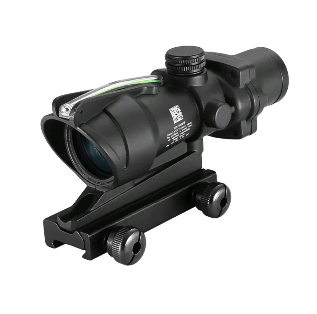 Trijicon Acog Clone 4x32 Scope w Killflash Chevron RED Fiber Optic ...