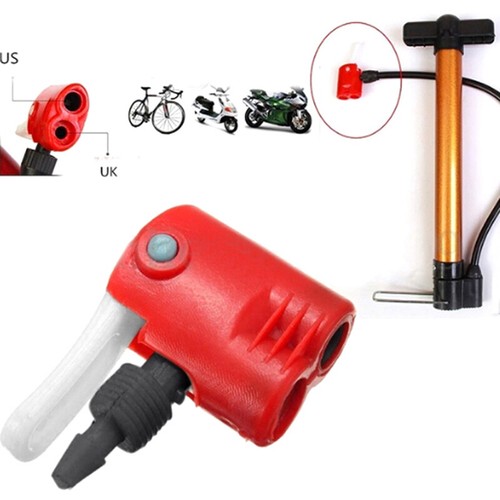 Bicycle bike cycle tyre tube replacement dual head air pump adapter ...