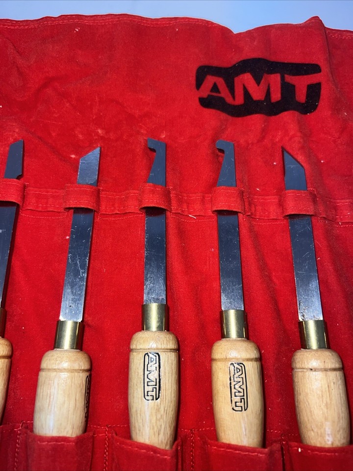 Set of 12 AMT Wood Carving Chisels with Red Pouch Woodworking Tools | eBay