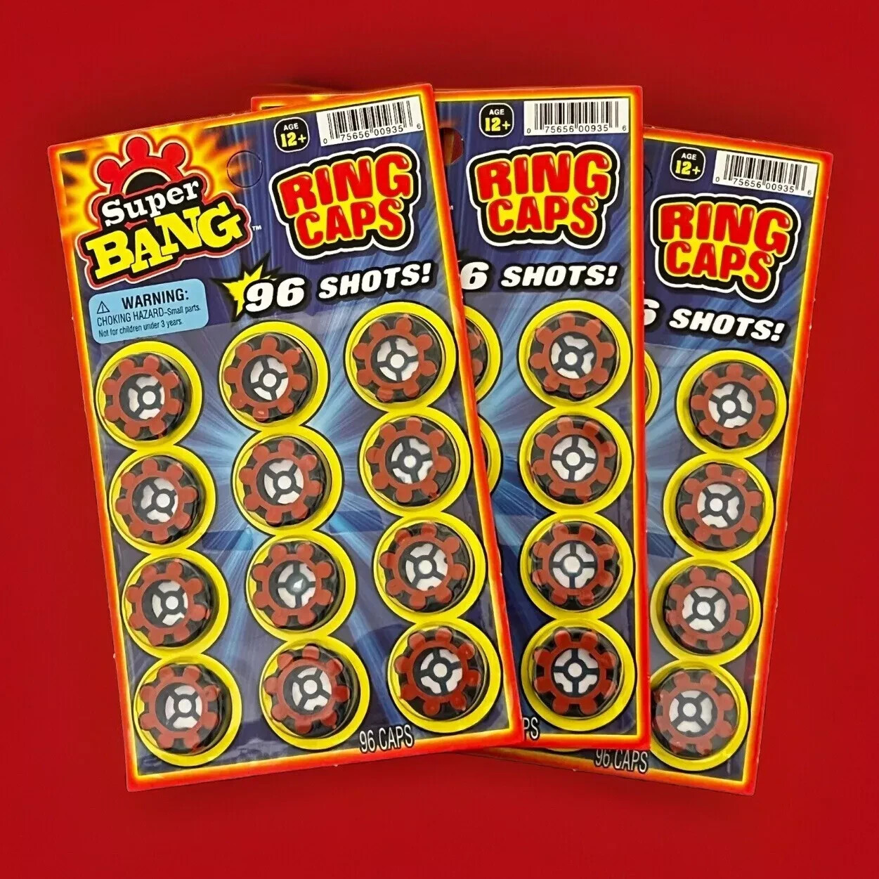 Super Bang Ring Caps 3-packs 96 Shots Each - 288 Shots Total! Free Ship ...