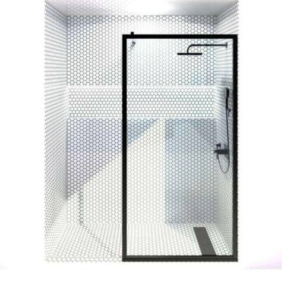 SHOWER SCREEN PANEL - MATT BLACK FRAMED DIY 2000h x 1200w 6mm TG | eBay