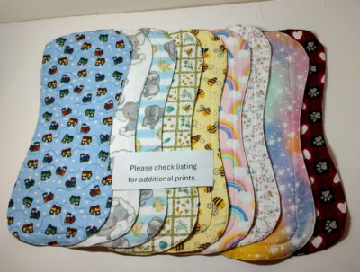 4 LAYER FLANNEL New 20.5"x9.5" Quadruple Large Baby Burp Cloths Reverse ...