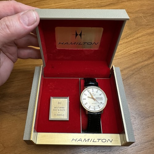 Vintage Hamilton Automatic Watch Men’s 10k Gold Filled Day Date Award ...