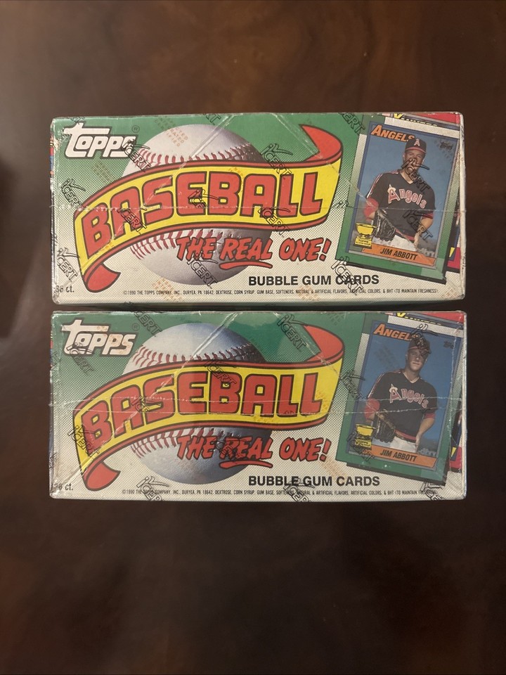 2X 1990 TOPPS BASEBALL ICERT SEALED 36 PACKS PER BOX KEN GRIFFEY JR ...