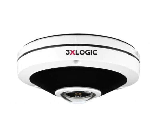 3xLogic VISIX 6MP Outdoor Fisheye IR Security Camera, Audio & Alarm I/O ...