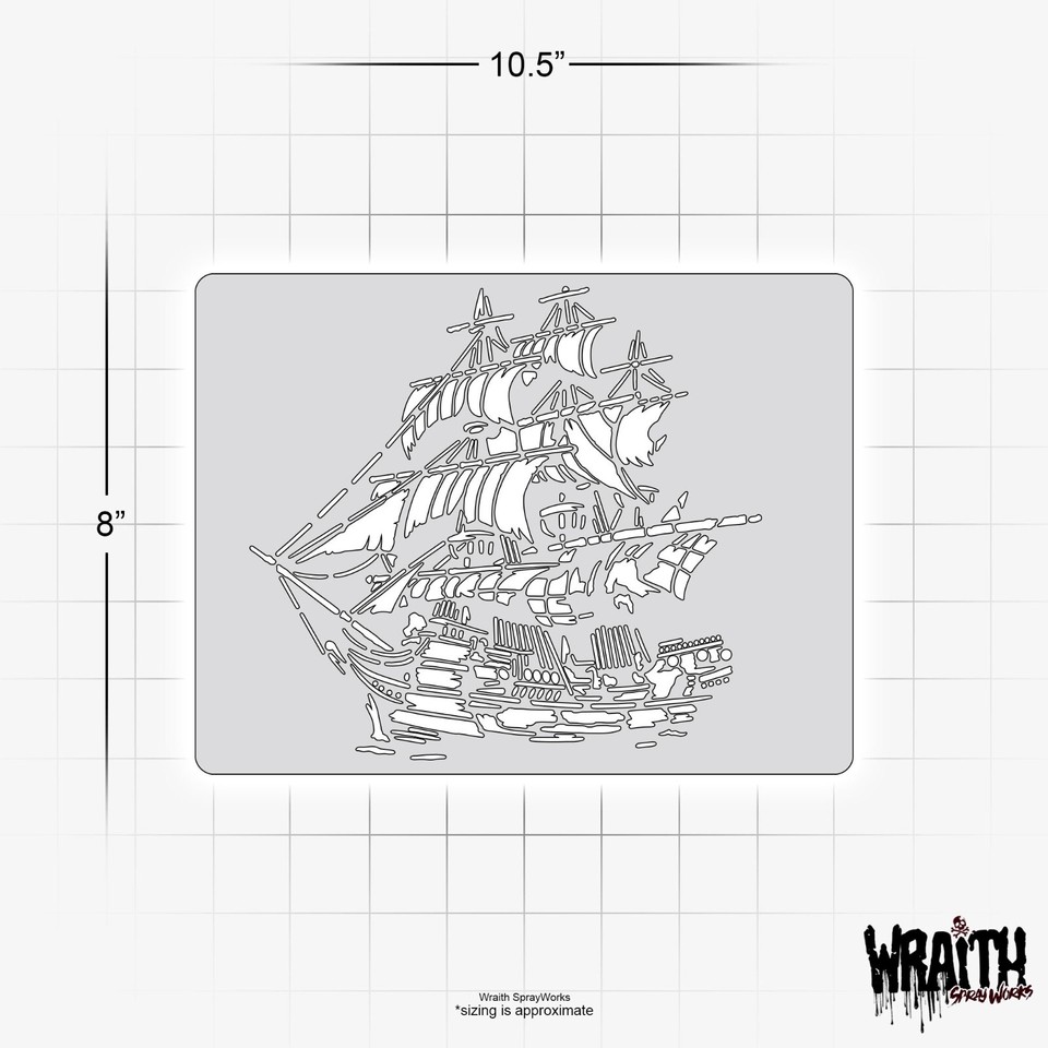 The Jolly Roger - Reusable Airbrush Stencil Template | eBay