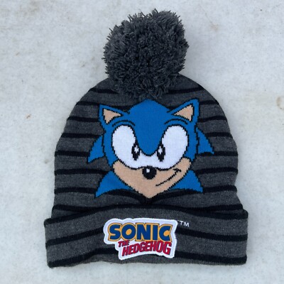 Sonic The Hedgehog Youth Boys Winter Beanie Hat Pom Sega Gray | eBay