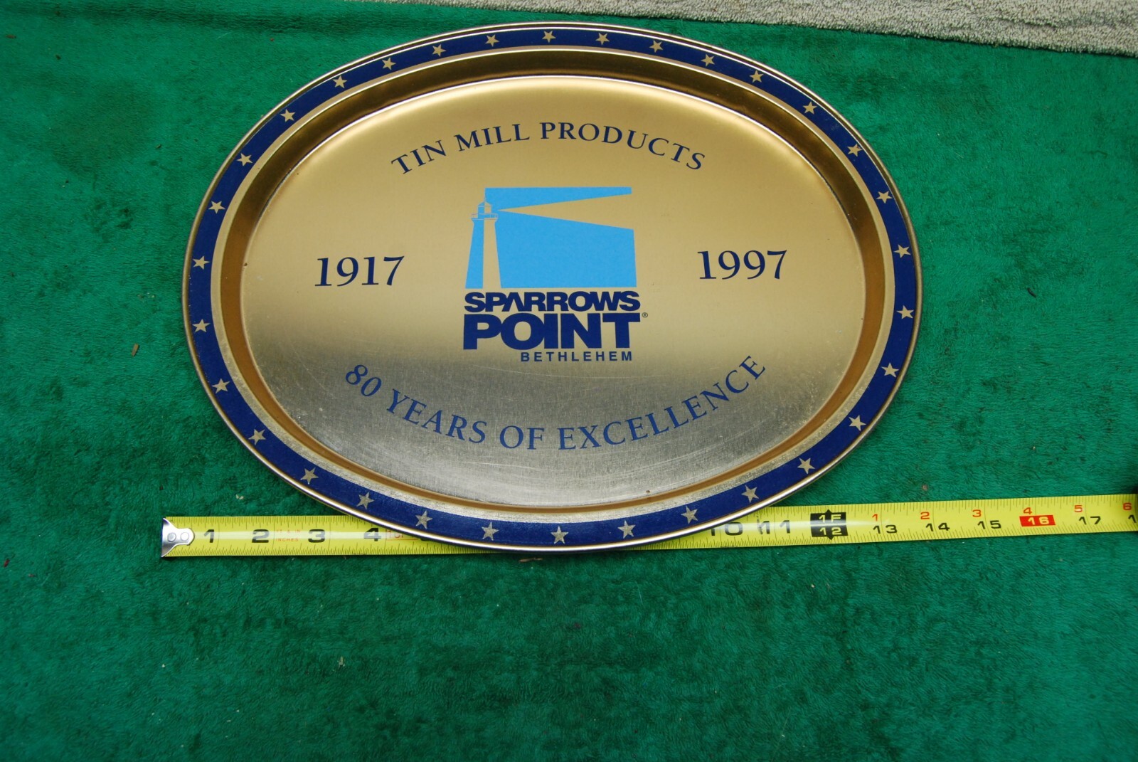 Vintage 1917-1997 Sparrows Point Bethlehem Steel Tin Mill Metal Oval ...