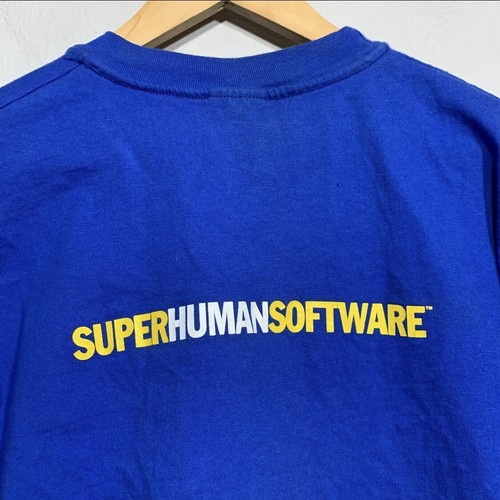 Vintage 90s Lotus IBM Super Human Software Blue Tee Computer Tech XL | eBay