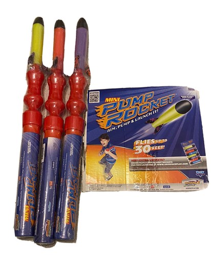 3 Summer Toy Mini Pump Rockets Geospace Air Pump Launch Flies Up to 30 ...