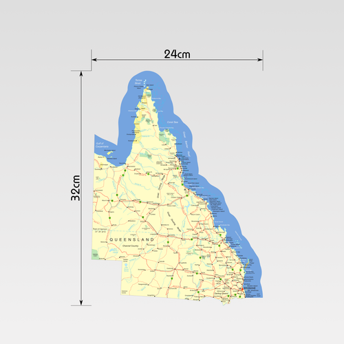 Queensland Detailed Map Vinyl Sticker Decal Caravan Outdoor Camping ...