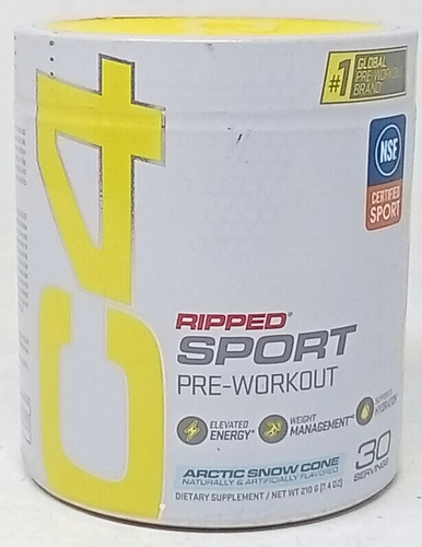 C4 Ripped Sport - Pre-Workout - Arctic Snow Cone - 30 Servings - EXP: 8 ...