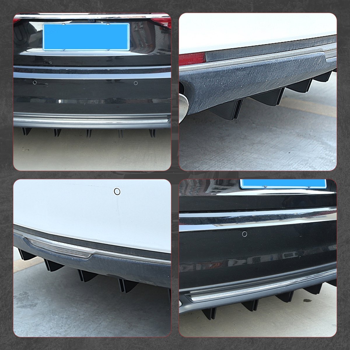 For Cadillac CTS XTS ATS CT4 CT5 Rear Diffuser Fins Bumper Lip Splitter ...