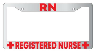 RN Registered Nurse Chrome License Plate Frame | eBay