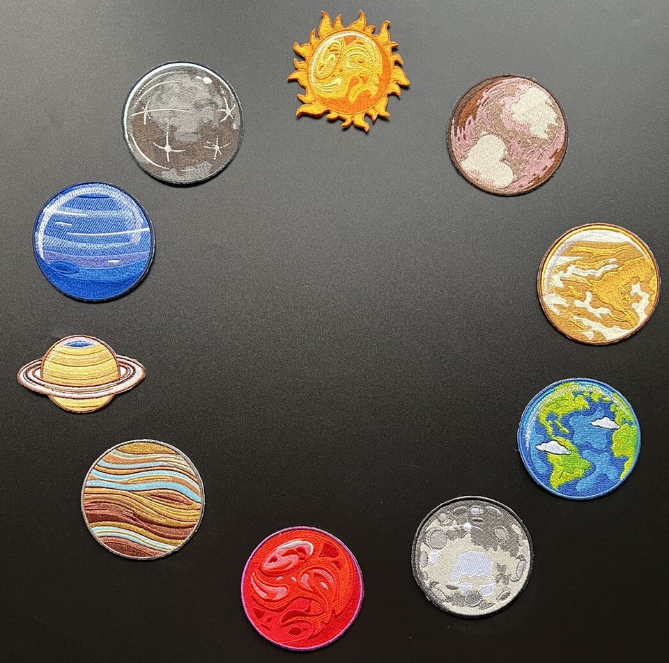 Planet Patches Space Themed Solar System Iron-On Patches 3in Choose ...