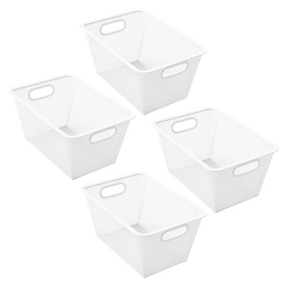 4x Box Sweden 23x 33x 16cm Mesh Storage Basket Home/Wardrobe/Laundry ...