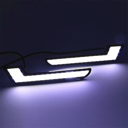 Pair L Shape COB White LED Light Car Daytime Running Driving Light DRL ...
