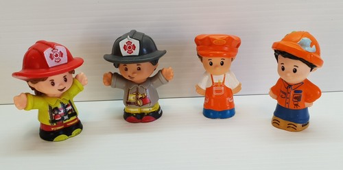 Fisher Price Mattel Little People Fireman & Workers Figures Lot of 4 ...