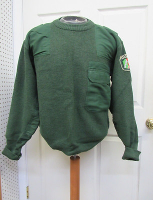 German Police Polizei Wool Sweater Green 1993 Date Size 58 Approx US ...